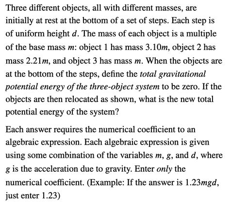 Solved Three Different Objects All With Different Masses