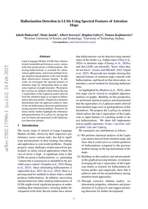 Pdf Hallucination Detection In Llms Using Spectral Features Of