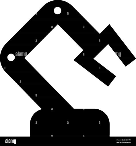 Robot Arm Industrial Machinery Silhouette Icon Manufacturing Automation Editable Vector Stock