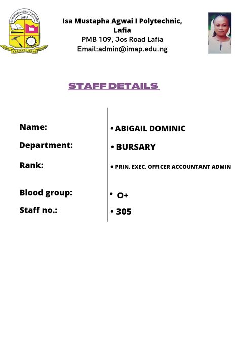 abigail dominic isa mustapha agwai i polytechnic lafia