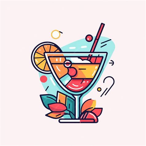 Premium Vector A Glass Of Fruit Juice With A Straw And A Smiling Face