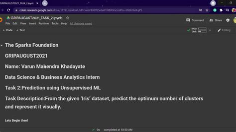 Varun K On Linkedin Task2 Gripaugust21 Gripaugust21 Sparkfoundation Datascience