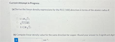 Solved Current Attempt In Progress A Derive The Linear Chegg Com