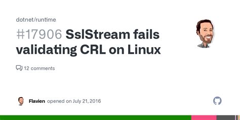 Sslstream Fails Validating Crl On Linux Issue Dotnet Runtime Github