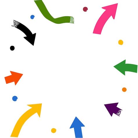 Colorful Arrows And Dots Pointing Inward On A White Background Premium Ai Generated Vector