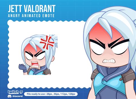 Jett Valorant Angry Animated Emote For Twitch Twitch Etsy