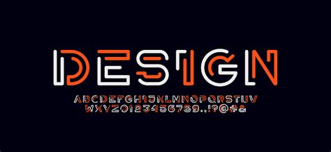 디지털 스타일 알파벳 선에서 글꼴 문자 및 숫자로 만든 멀티 컬러 선형 스타일 벡터 일러스트 레이 션 10eps 0명에 대한 스톡 벡터 아트 및 기타 이미지 Istock