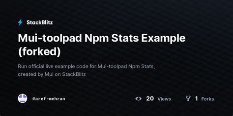 Mui Toolpad Npm Stats Example Forked StackBlitz