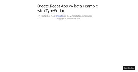Create React App With Typescript Codesandbox