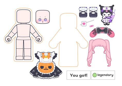Paper Diy 🎃로블록스x산리오 할로윈 블라인드백 🎃 무료도안 무료배포 네이버 블로그 In 2024 Paper Doll Template Paper Dolls