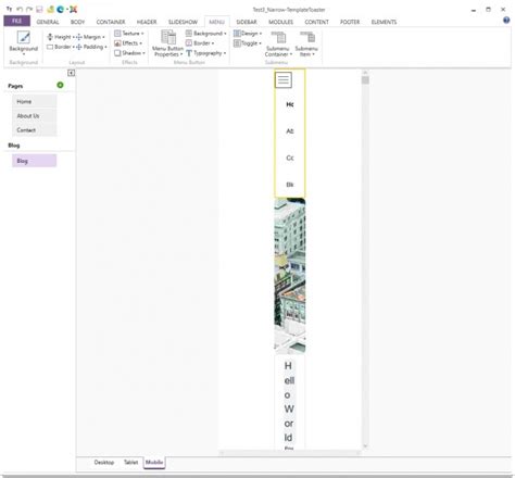 How Do I Set The Width Of The Content In The Tablet And Mobile Tabs