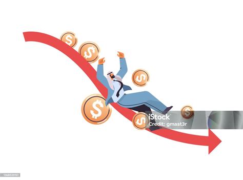 달러 동전하락 화살표 평가절하 금융 위기 파산에 떨어지는 좌절 아랍 사업가 가격에 대한 스톡 벡터 아트 및 기타 이미지 가격