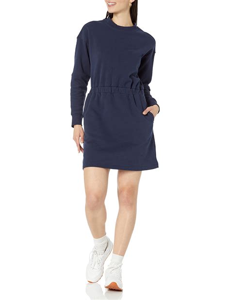 Amazon Essentials Womens Waisted Sweatshirt Dress Available In Plus