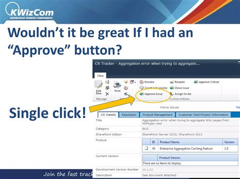 kwizcom sharepoint list custom actions feature product overview pptx