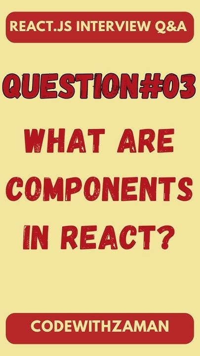 React Components Explained Beginner Guide Components Reactjs Reacttutorial Youtube
