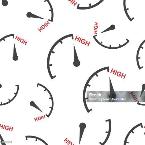속도계 타코미터 연료 높은 레벨 측정기 원활한 패턴 배경 아이콘 비즈니스 평면 벡터 일러스트입니다 높은 수준의 기호 심볼 패턴 개선에 대한 스톡 벡터 아트 및 기타 이미지