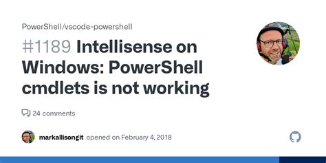 Intellisense On Windows Powershell Cmdlets Is Not Working · Issue 1189 · Powershellvscode