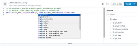 implement basic autocompletes in the sql editor for db schema entities · issue 790 · mergestat