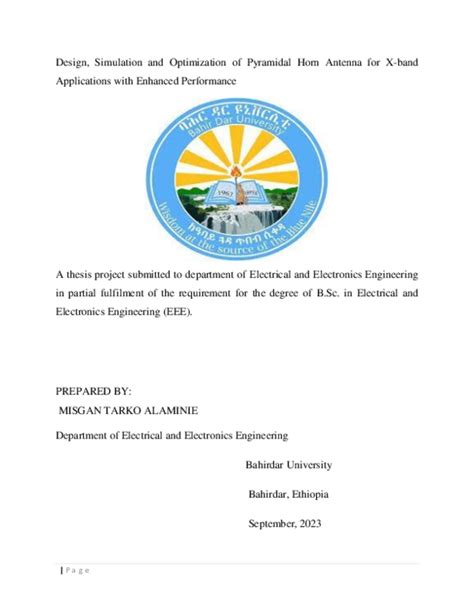 Pdf Design And Simulation Of Pyramidal Horn Antenna For X Band