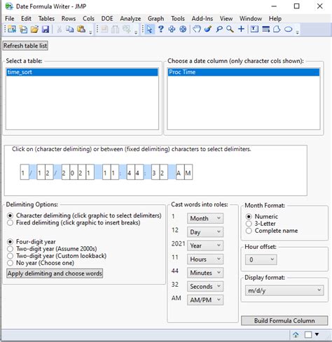 Solved Date Column Not Sorting As It Is A Character Jmp User Community