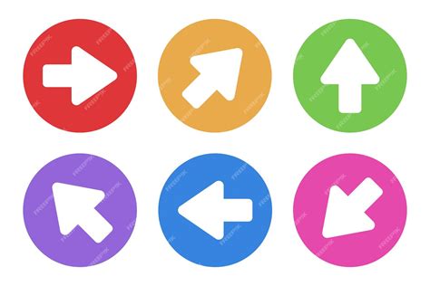 원 세트에 흰색 화살표 무료 벡터