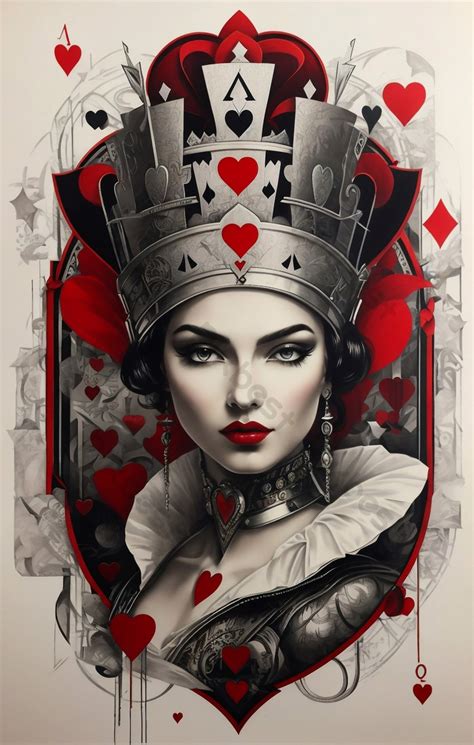 Queen Of Hearts Fantasy Cyberpunk Regal Setting Face Png Images Png