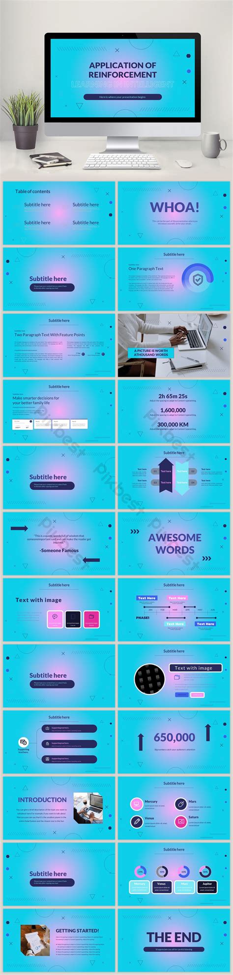 Application Of Reinforcement Learning In Intelligent Robotics Blue Powerpoint Pptx Template