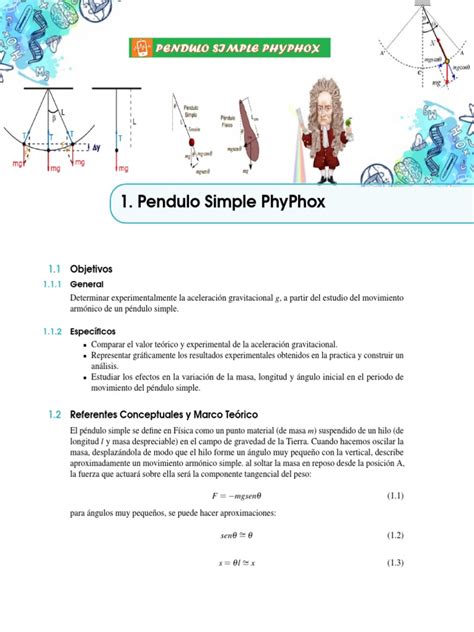 Lab01 Pendulo Simple Pdf Péndulo Masa