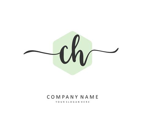 C H Ch Initial Letter Handwriting And Signature Logo A Concept