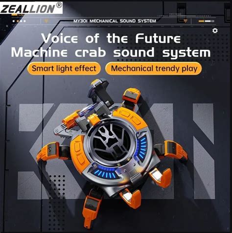 Zeallion Crab Shape RGB Lighting Bluetooth Speaker Wireless Subwoofer HIFI Box Sound Quality