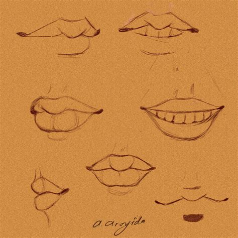 Как нарисовать губы нос 94 фото