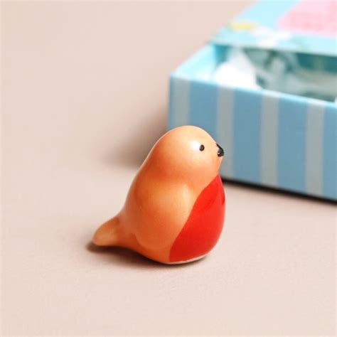Tiny Matchbox Ceramic Robin Token Small Ts Lisa Angel