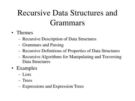 Ppt Recursive Data Structures And Grammars Powerpoint Presentation Free Download Id4662674