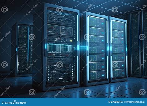 Data Center And Computer Servers Created With Generative Ai Stock Illustration Illustration
