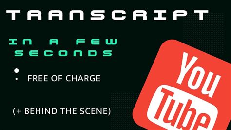 How To Get The Transcript Of A Youtube Video In Seconds For Free Youtube