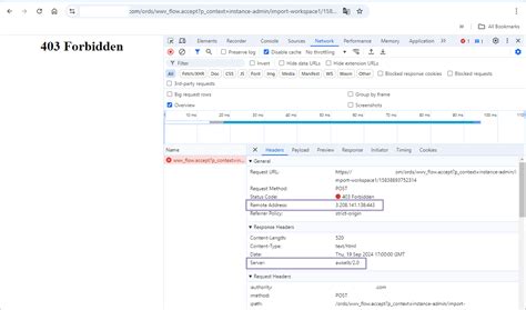 Amazon Web Services Oracle Apex Wwvflowaccept Call Yielding 403