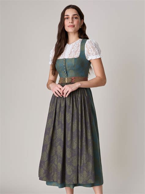 Schwarz Gemustertes Dirndl Aus Leinen Gottseidank