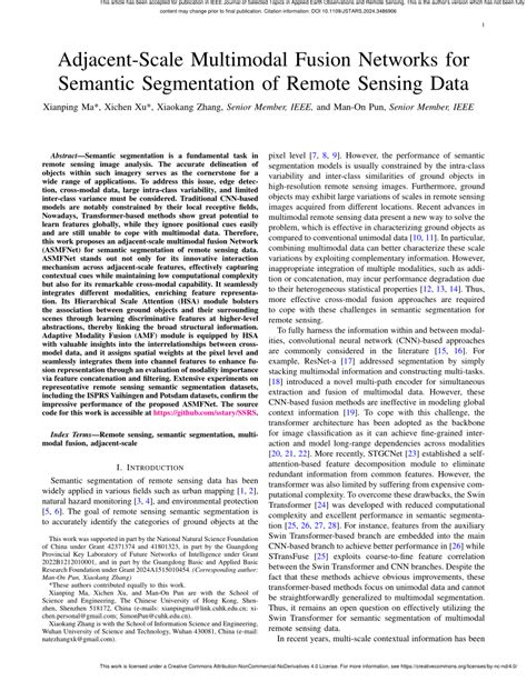 Pdf Adjacent Scale Multimodal Fusion Networks For Semantic
