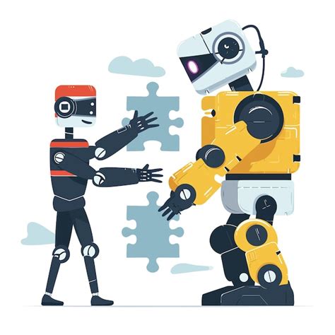 Premium Vector Collaborationbetweenhumanandairobot