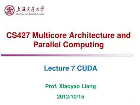 PPT CS427 Multicore Architecture And Parallel Computing PowerPoint