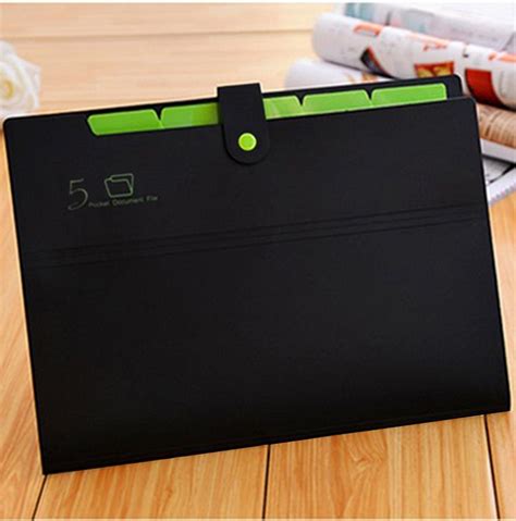 Kobest 5 Pockets Expanding File Folder Accordion Document Organizer A4 Size And Letter With