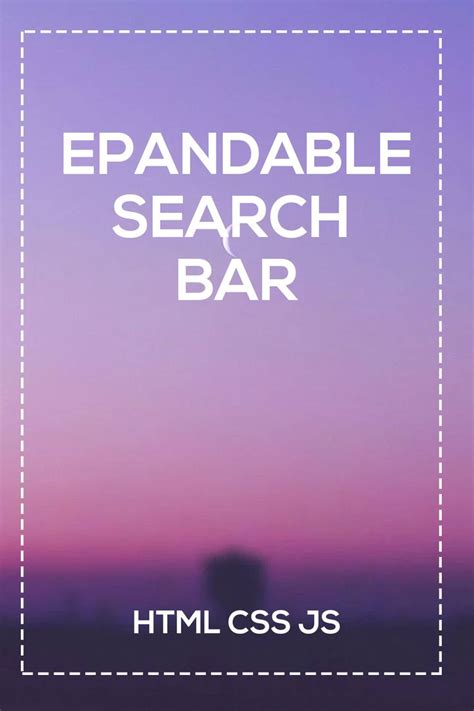 Expanding Search Bar Using Html Css And Js Html Css Css Bar