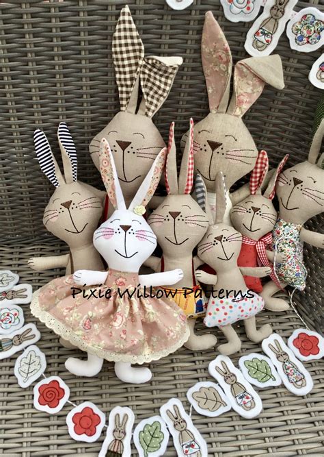 3 X Ith Easter Bunny Softie Patterns And Garland Pattern Bundle For 5×