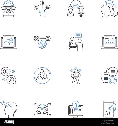 Communications Planning Line Icons Collection Strategy Target Audience Branding Messaging