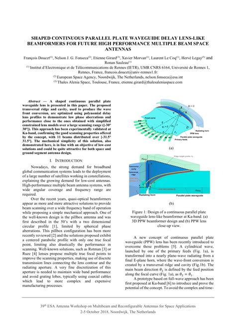 Pdf Shaped Continuous Parallel Plate Waveguide Delay Lens Like