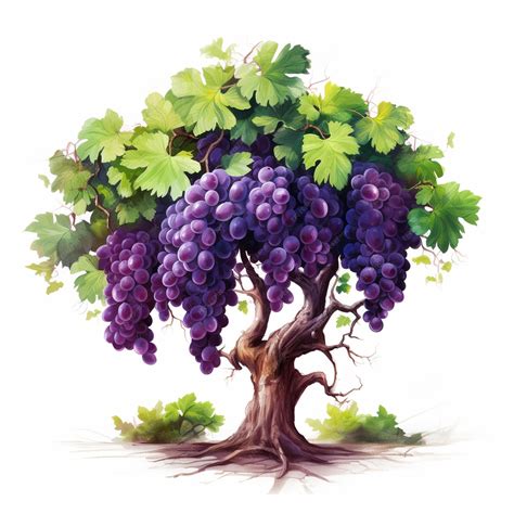 Premium Ai Image 2d Cartoon Fruit Tree Ripe Delicious