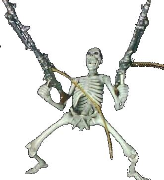 Skeleton Holding Gun Meme