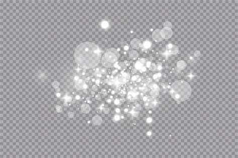 빛 빛 효과 벡터 그림입니다 크리스마스 플래시 먼지입니다 화이트 스파크와 반짝이 특수 조명 효과 벡터는 투명한 배경에 반짝입니다 반짝이는 마법의 먼지 입자 개념에 대한 스톡