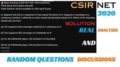 Csir Net Nov 2020 Real Analysis Solution Csir Net Mathematics Section