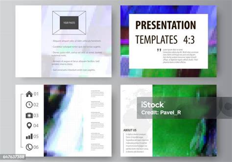 비즈니스 서식 파일이 프레 젠 테이 션 슬라이드입니다 평면 디자인에 쉽게 편집 가능한 추상 벡터 레이아웃입니다 Glitched 배경 픽셀 다채로운 모자이크의 만든입니다